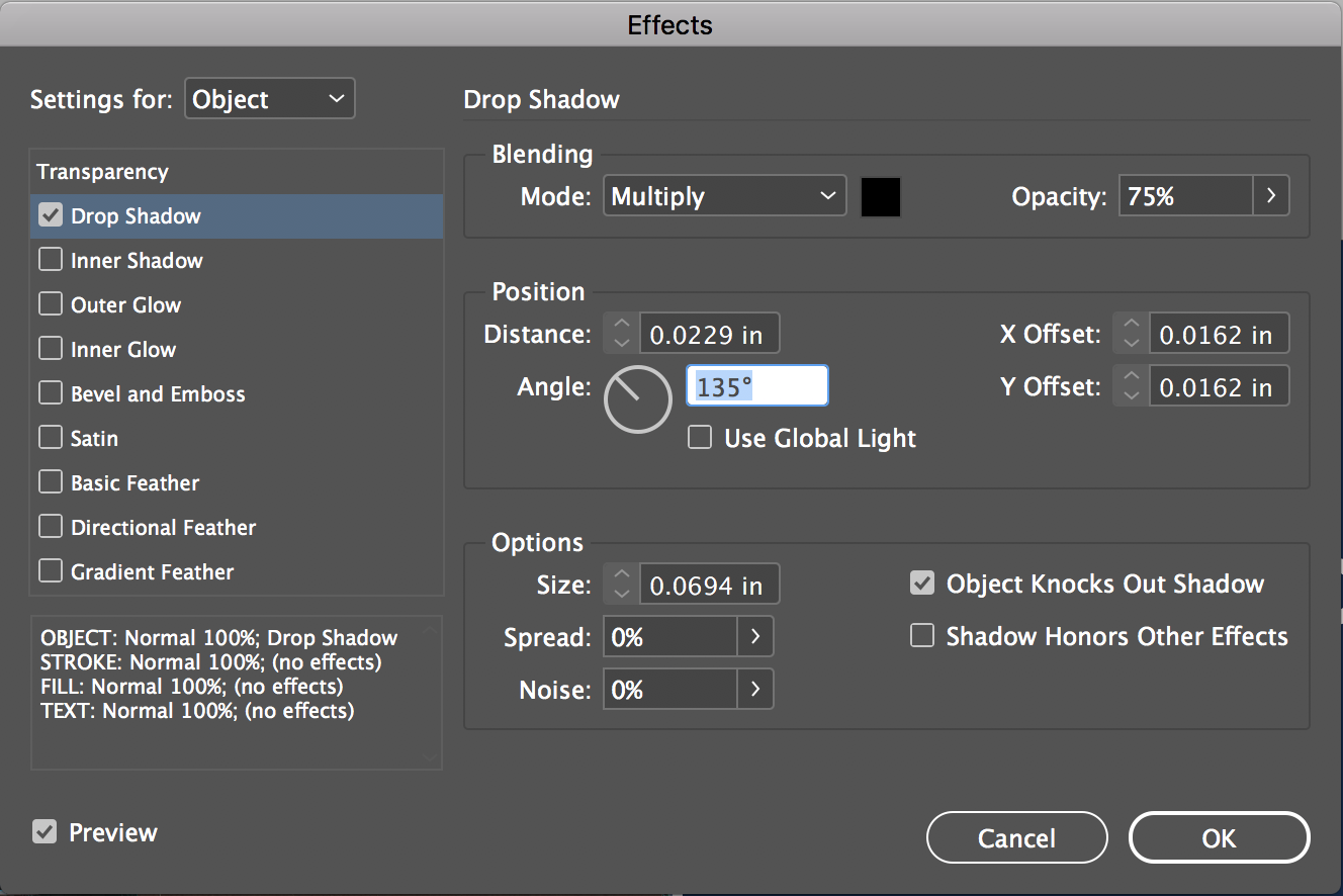 Solved InDesign Drop Shadow Increments Greyed Out Adobe Community 